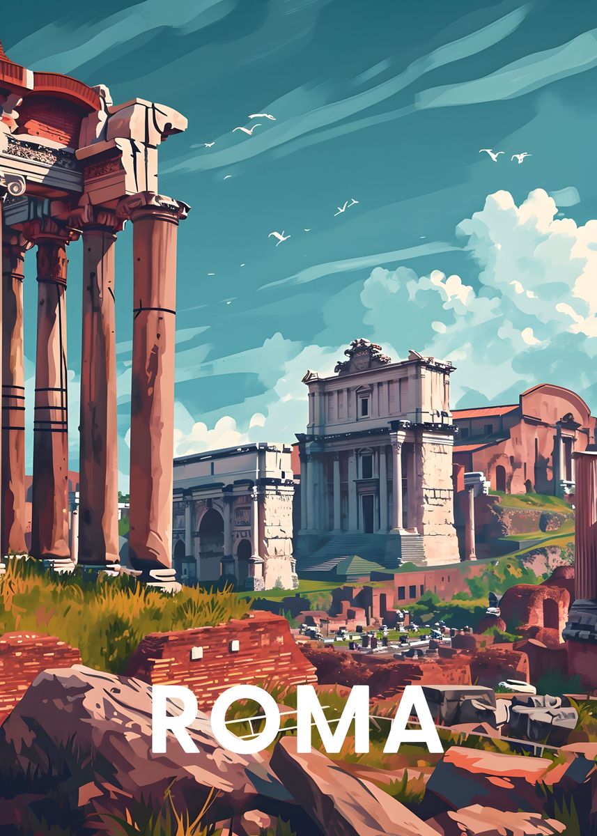 'Rome Roman Forum' Poster, picture, metal print, paint by MajopArt ...