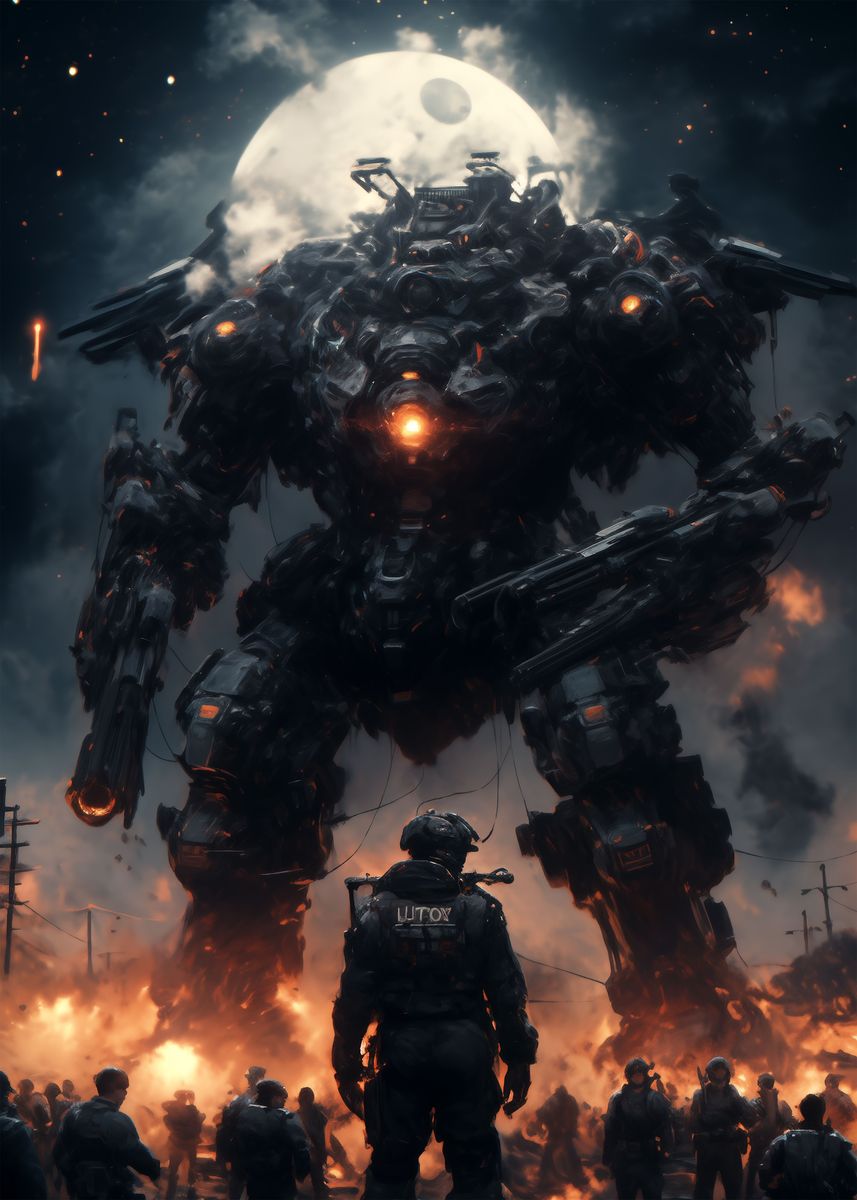 'Lunar Mecha Rebellion ' Poster, picture, metal print, paint by Lucky ...