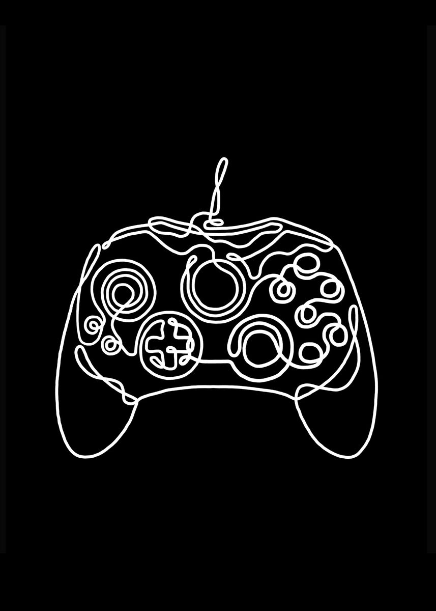 'Gaming Console Line Art' Poster, picture, metal print, paint by Andrea ...