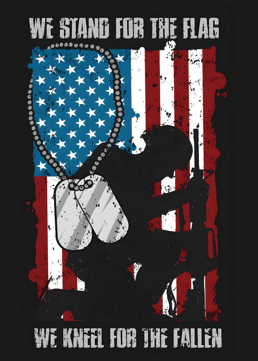 'we stand for the flag ' Poster, picture, metal print, paint by Zeeshan ...