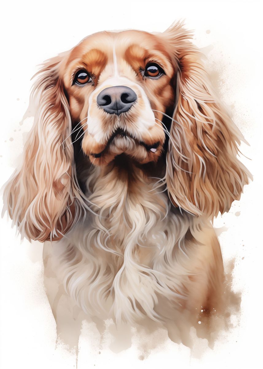 'American cocker dog' Poster, picture, metal print, paint by Mappingz ...