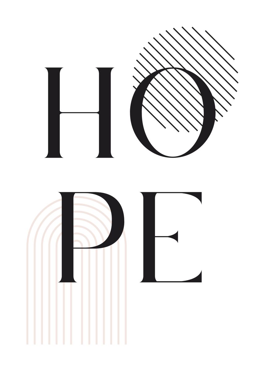 'Hope Minimalist Text' Poster, picture, metal print, paint by Wisnu ...