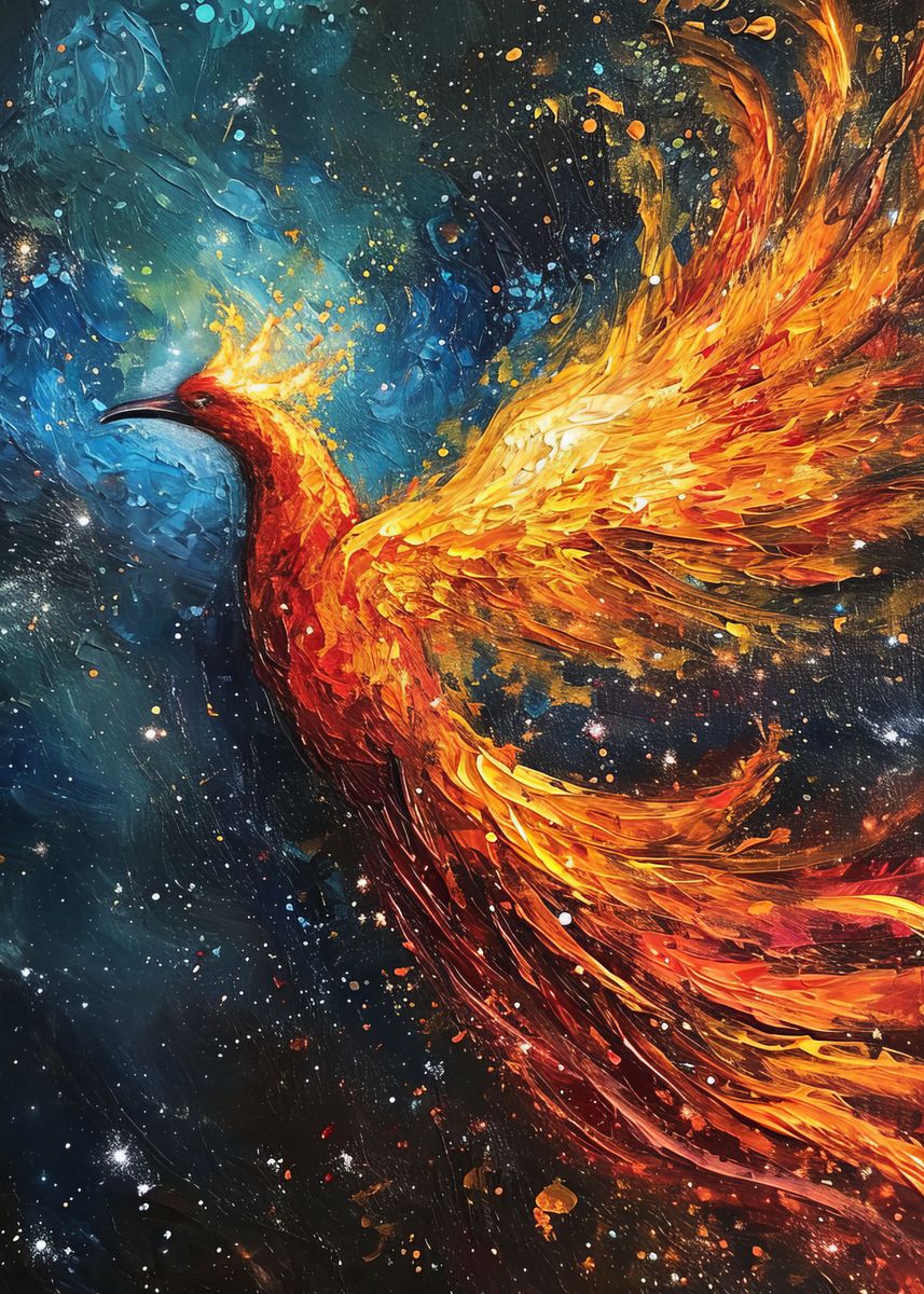 'phoenix' Poster, picture, metal print, paint by Tollaru | Displate