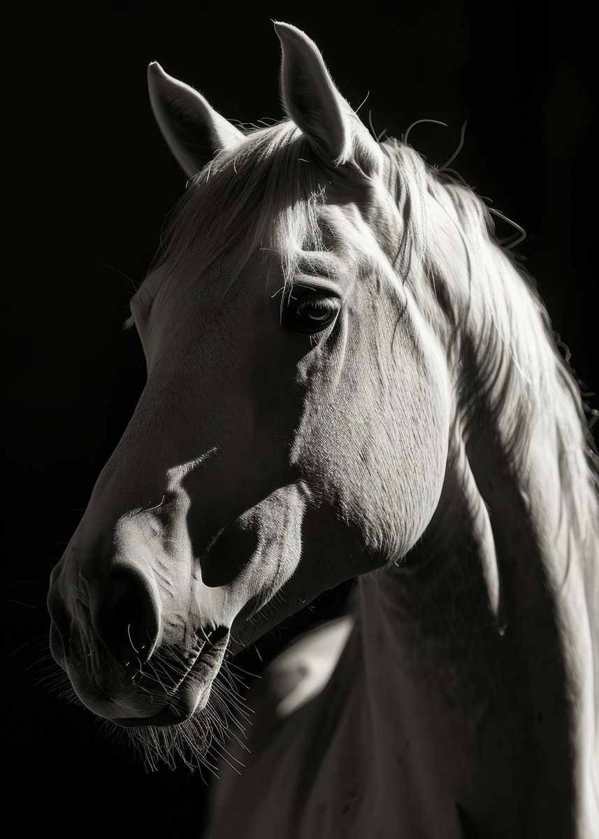 'Horse Animal Bnw' Poster, picture, metal print, paint by Ray Faye ...