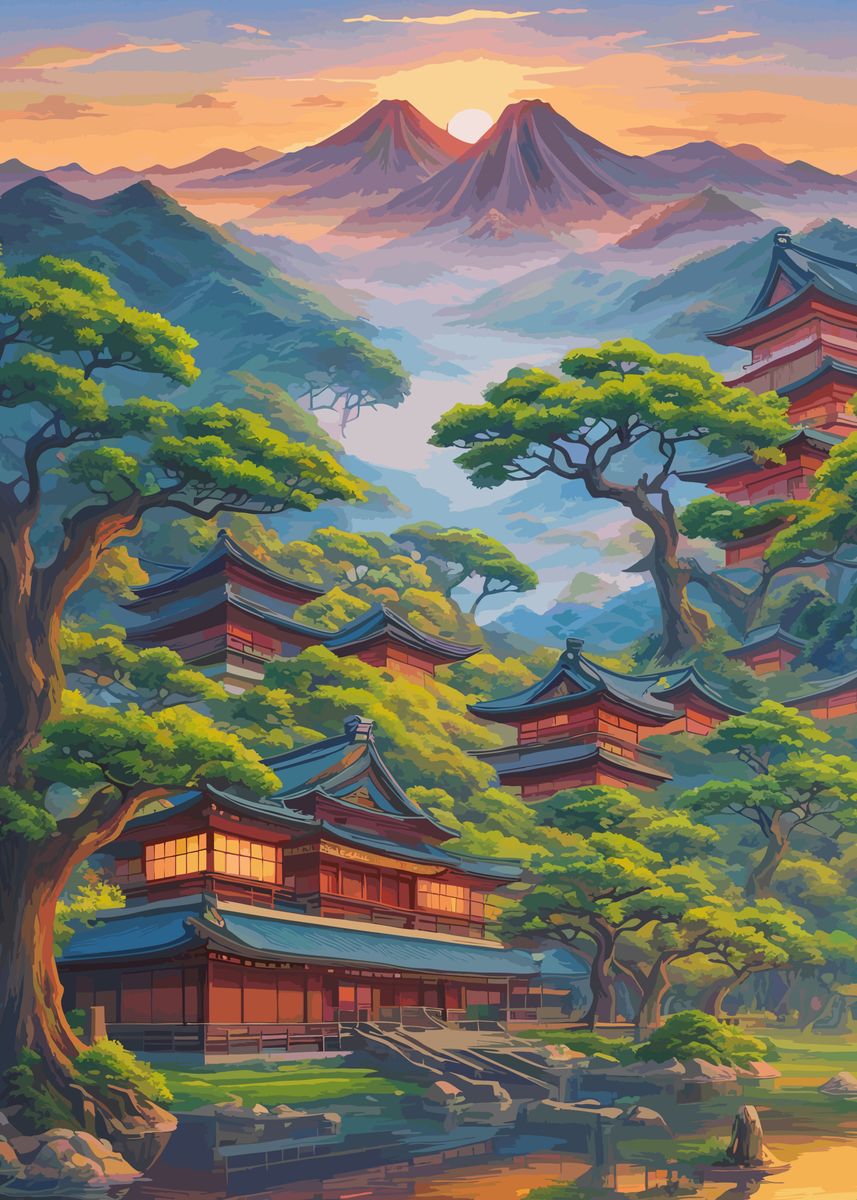'Landscapes chinese style' Poster, picture, metal print, paint by ...