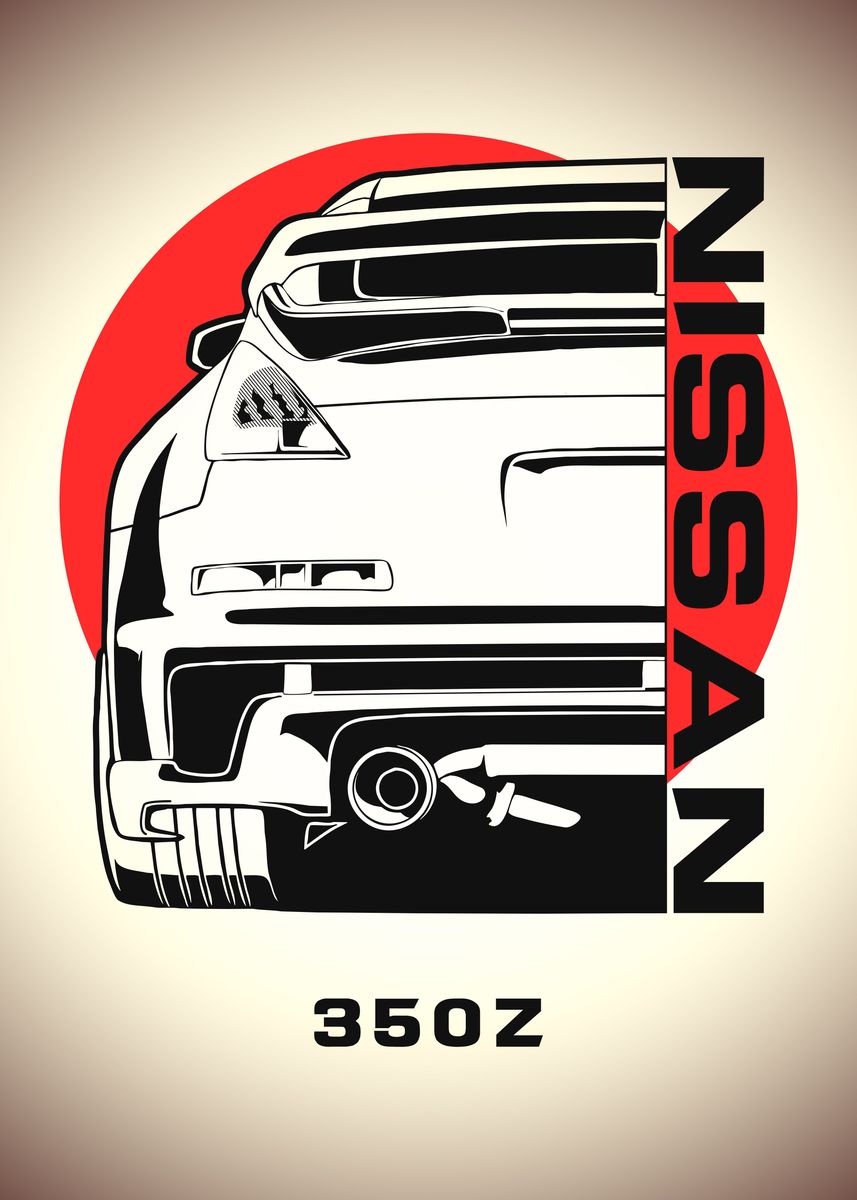 'Nissan 350Z' Poster, picture, metal print, paint by Faissal Thomas ...