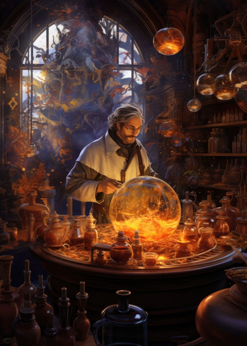 'The alchemist' Poster, picture, metal print, paint by Mezma and ...