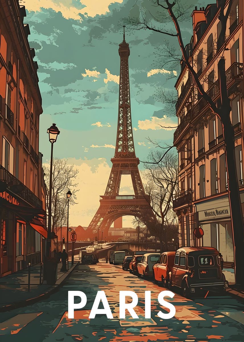 'Paris Eiffel Tower' Poster, picture, metal print, paint by MajopArt ...
