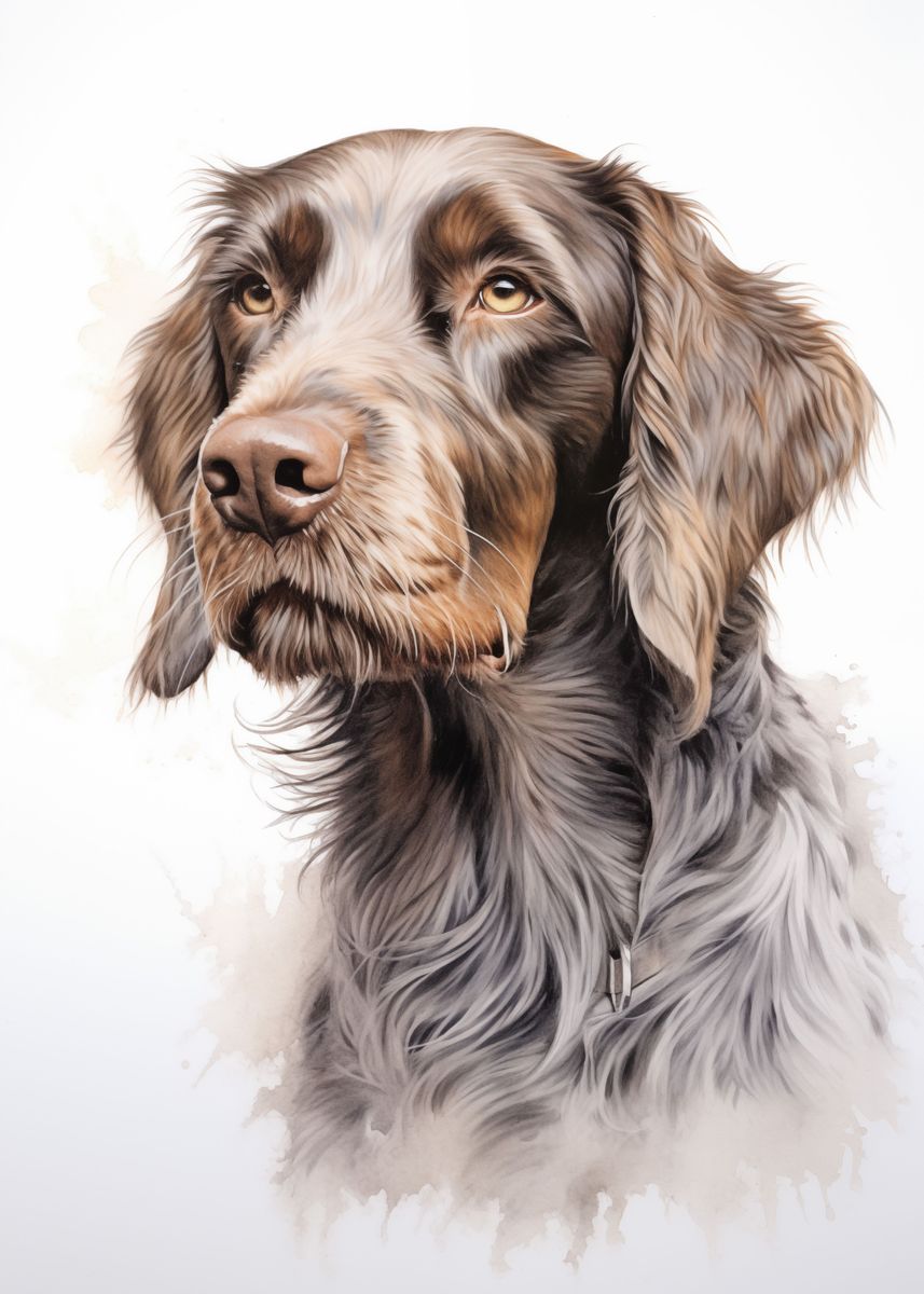 'German wirehead portrait' Poster, picture, metal print, paint by Mappingz | Displate