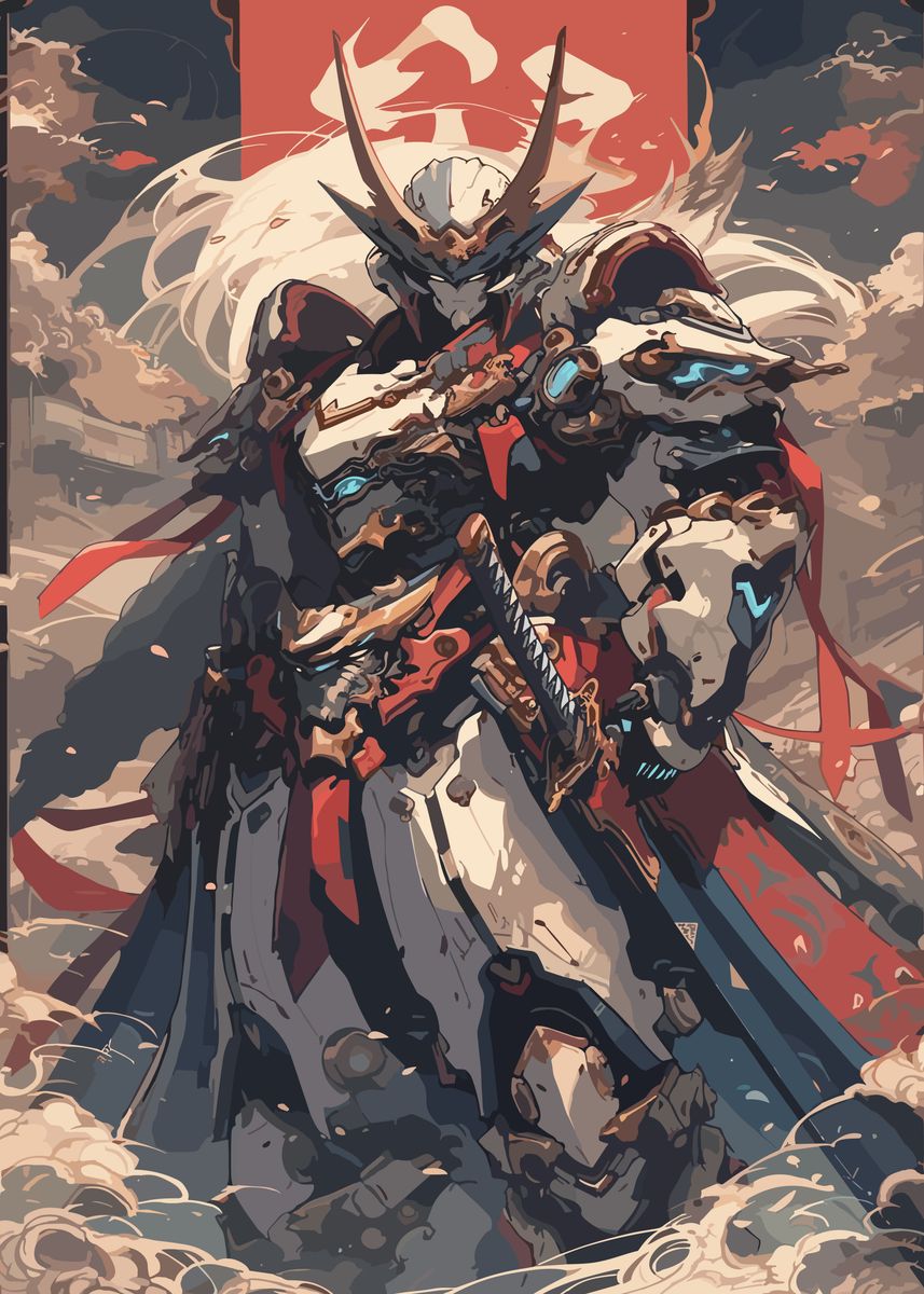 'ROBOT SAMURAI' Poster, picture, metal print, paint by HSG artshop ...