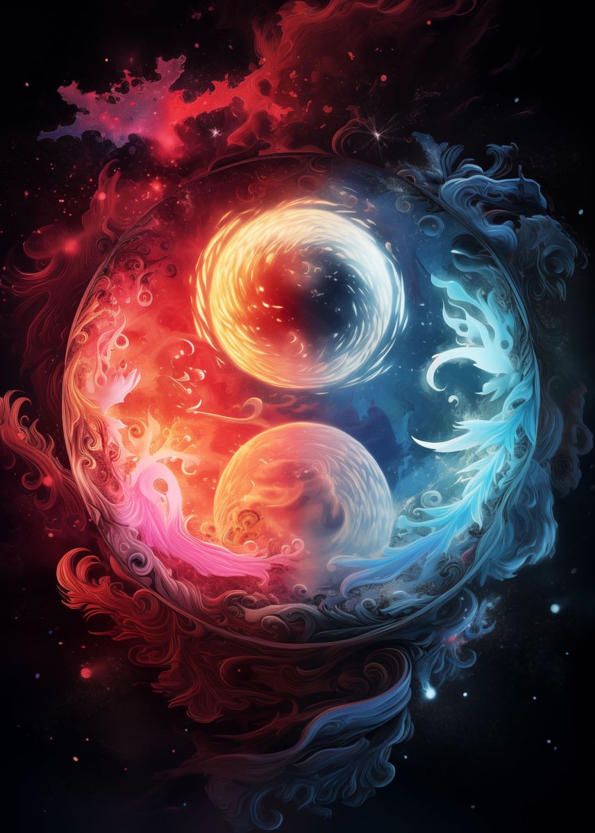 'Yin Yang Cosmic' Poster, picture, metal print, paint by Fiorino Piscal ...