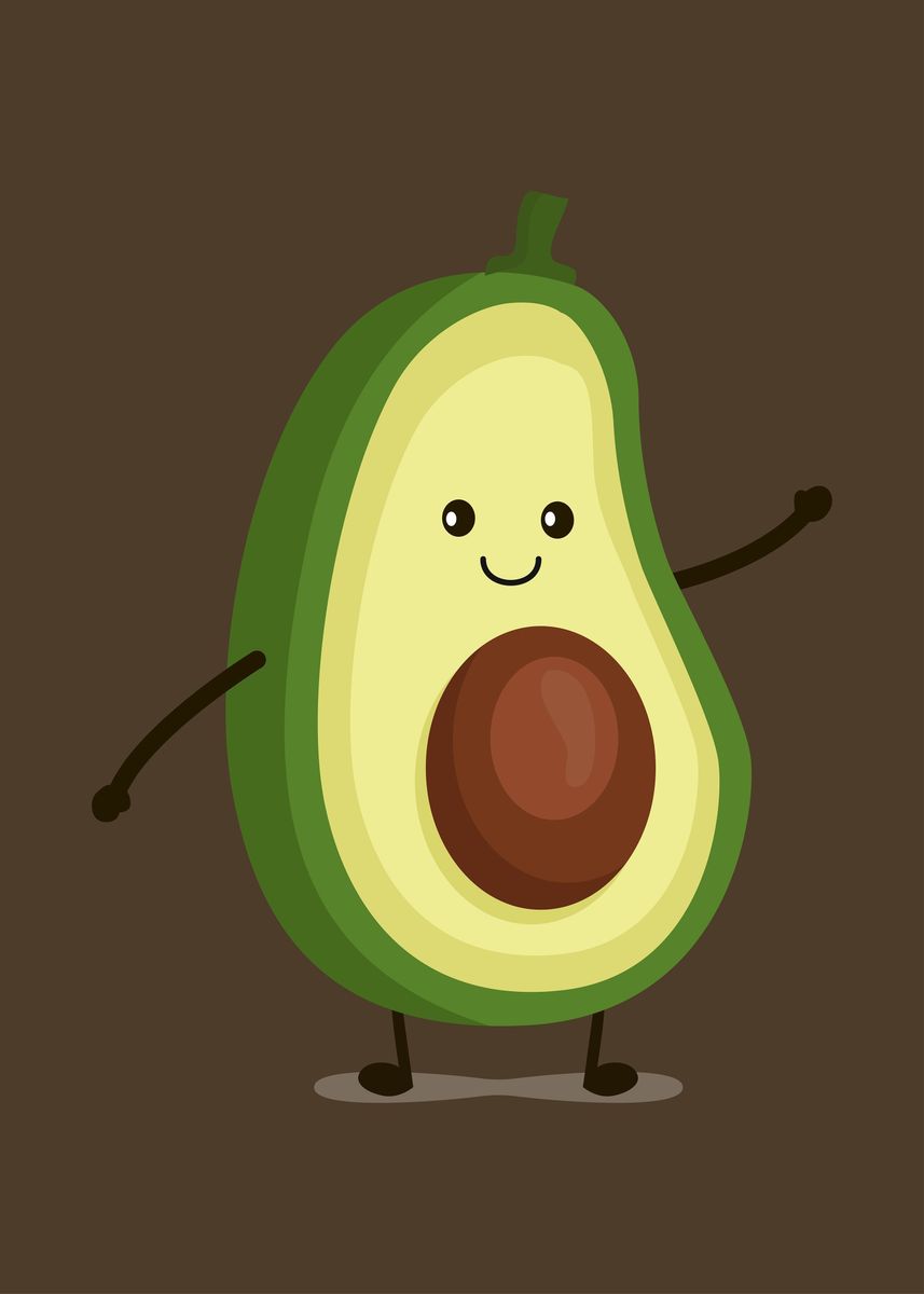 'Funny Avocado' Poster, picture, metal print, paint by DASDOFF | Displate