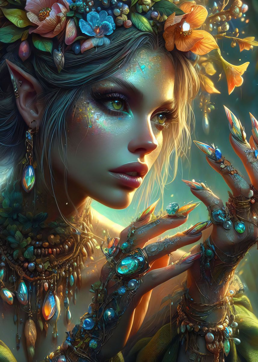 'Fairy Forest Portrait' Poster, picture, metal print, paint by ...