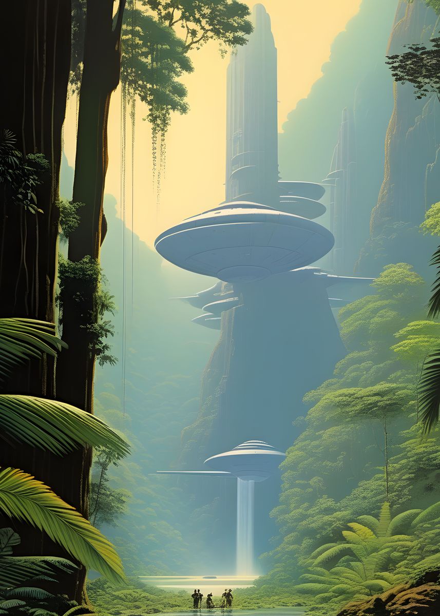 'Research lab in the Jungle' Poster, picture, metal print, paint by ...