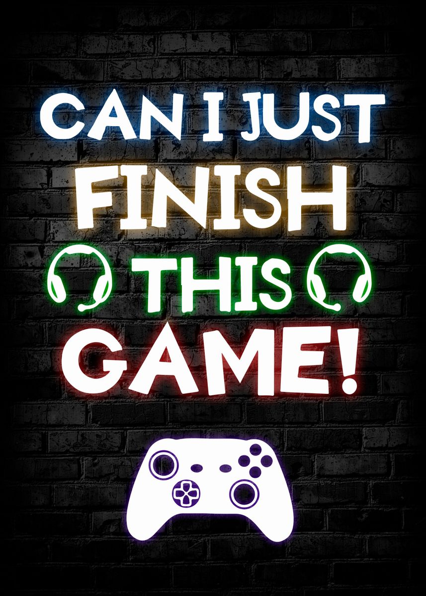 'Game Gamer Gaming Neon ' Poster, picture, metal print, paint by Metal ...