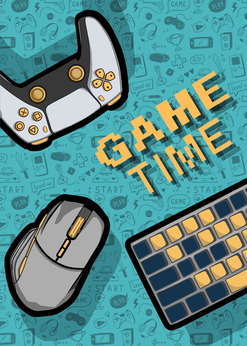 'GAMING TIME' Poster, picture, metal print, paint by YURE 27 | Displate