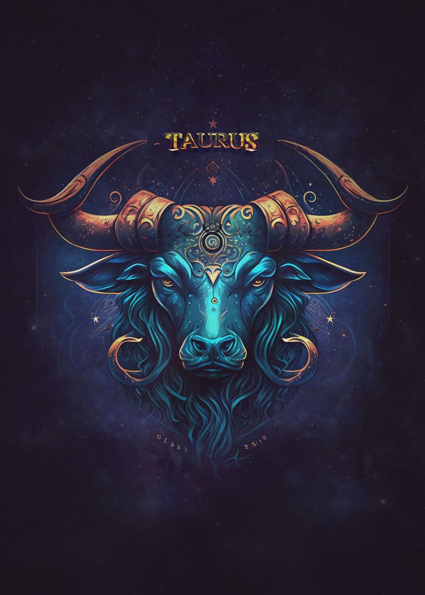 'Taurus Zodiac Bull' Poster, picture, metal print, paint by Uber ...