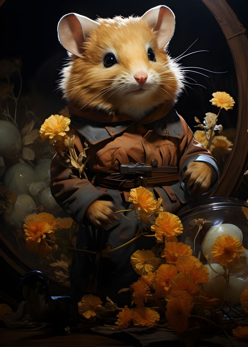 'Gentle hamster' Poster, picture, metal print, paint by Artistme Taylor ...