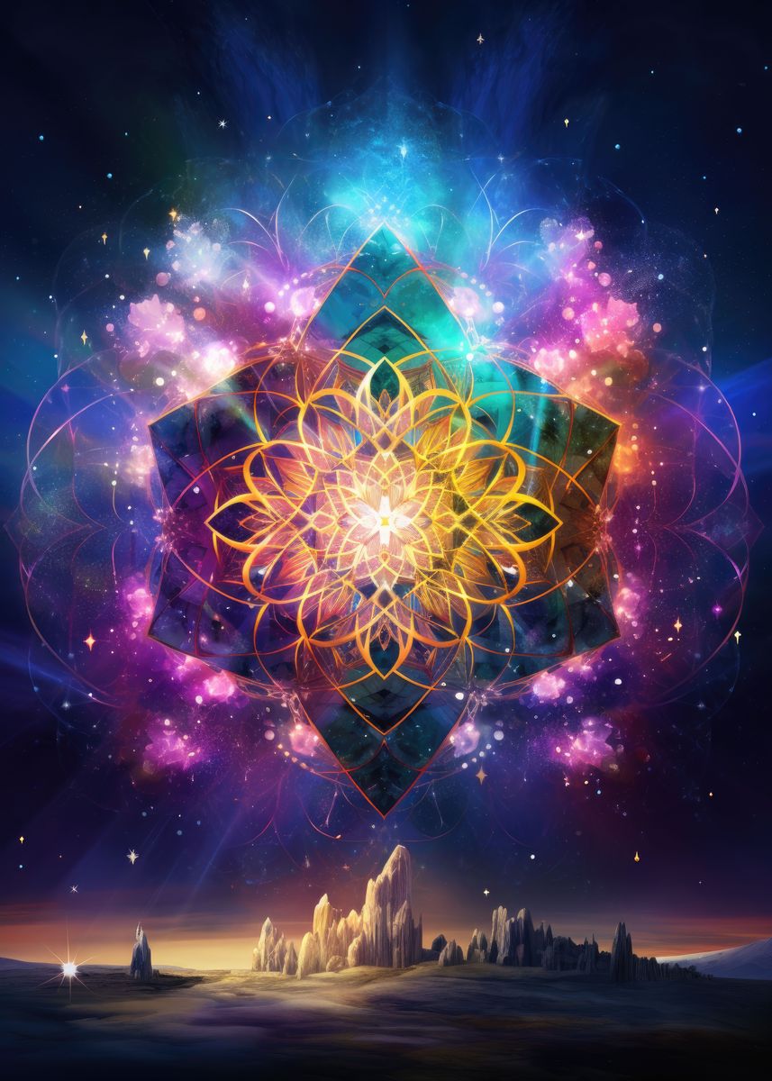 'Sacred geometry I' Poster, picture, metal print, paint by Mezma and ...