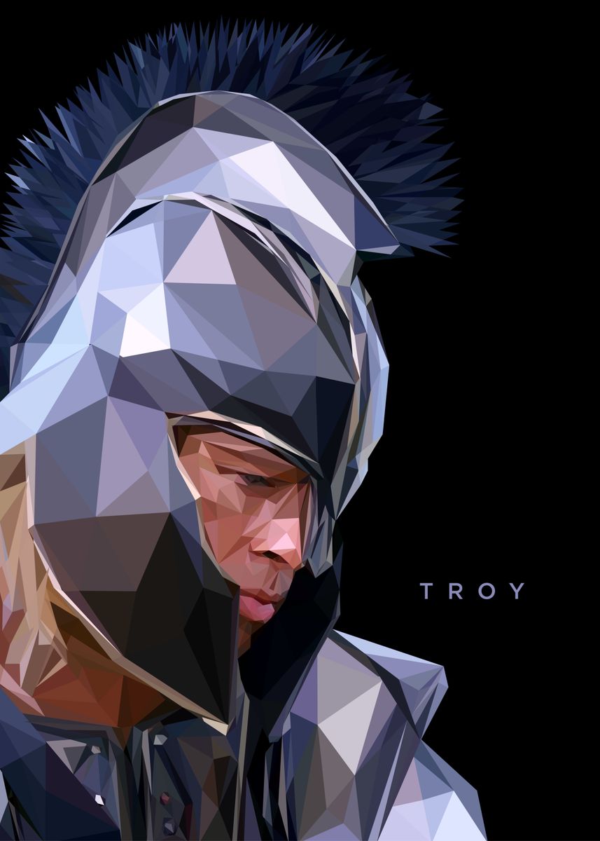 'troy' Poster, picture, metal print, paint by Lowpoly Posters | Displate