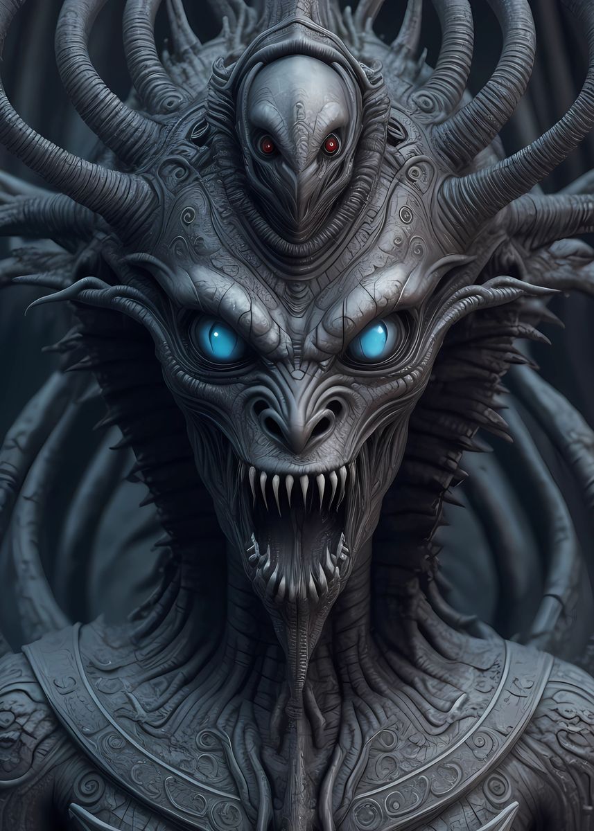 'God of aliens' Poster, picture, metal print, paint by Oleksandr ...