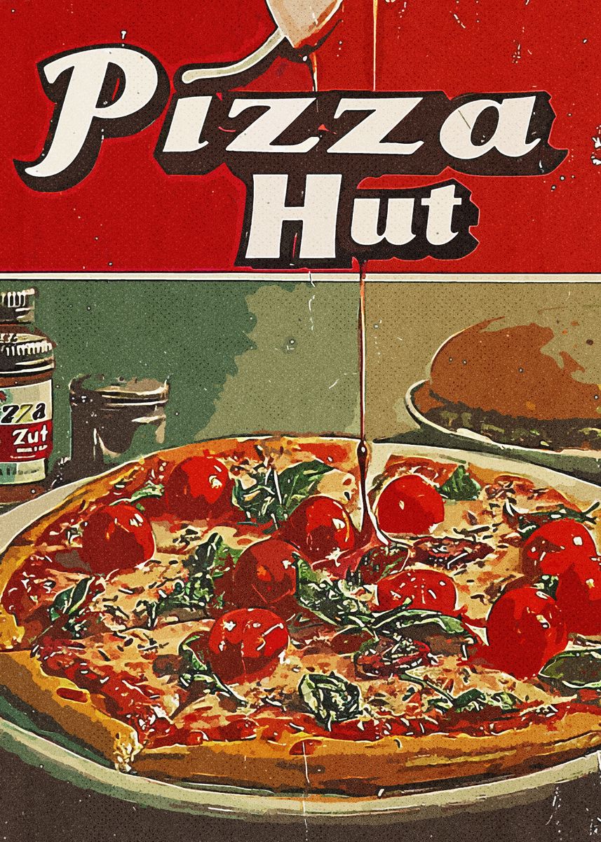 'Vintage Pizza' Poster, picture, metal print, paint by Magnum Attack ...