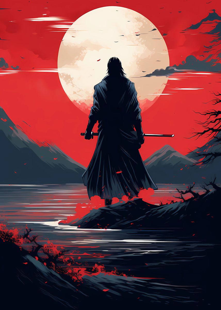 'epic samurai' Poster, picture, metal print, paint by SolArt | Displate