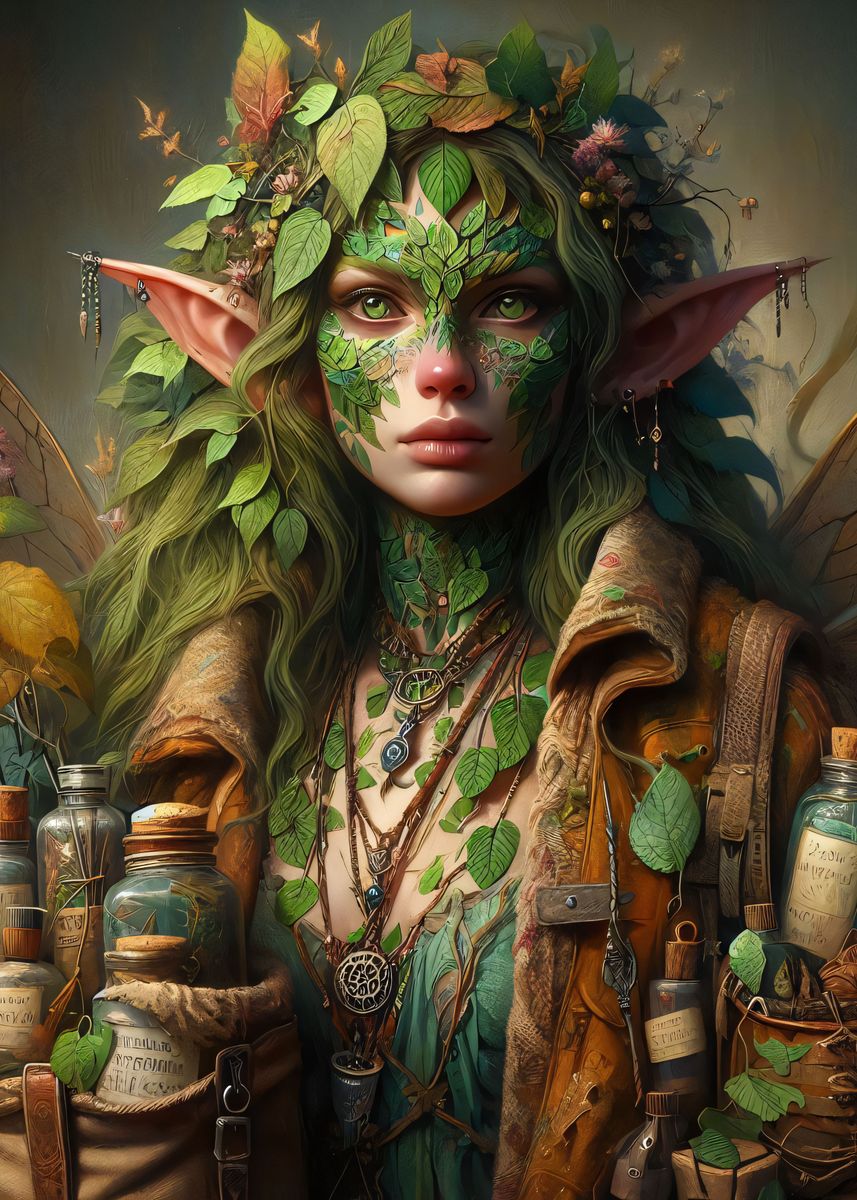 'Fairy Forest Portrait' Poster, picture, metal print, paint by ...