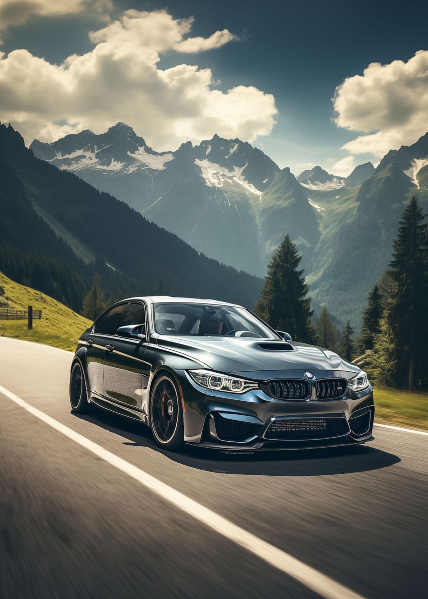 'BMW M5 Mountain View' Poster, picture, metal print, paint by Adam ...