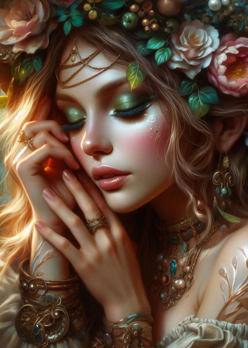 'Fairy Forest Portrait' Poster, picture, metal print, paint by ...