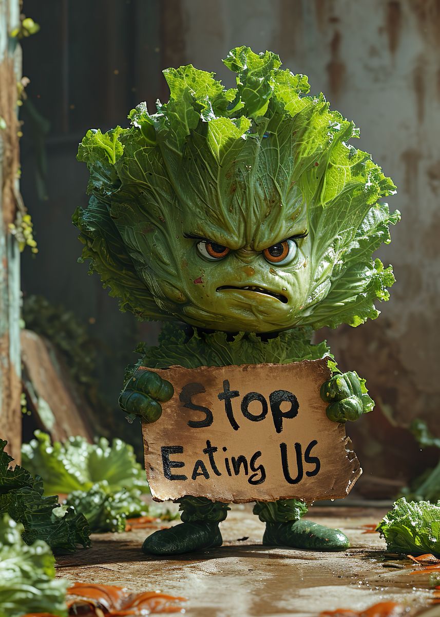 'Stop Eating Salad' Poster, picture, metal print, paint by ...