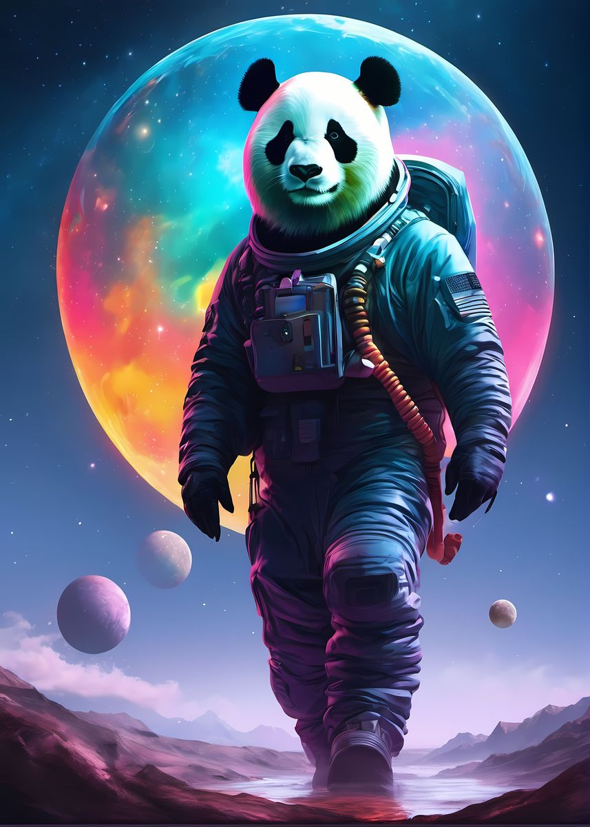 'Animal Cosmic Space' Poster, picture, metal print, paint by Surreal ...