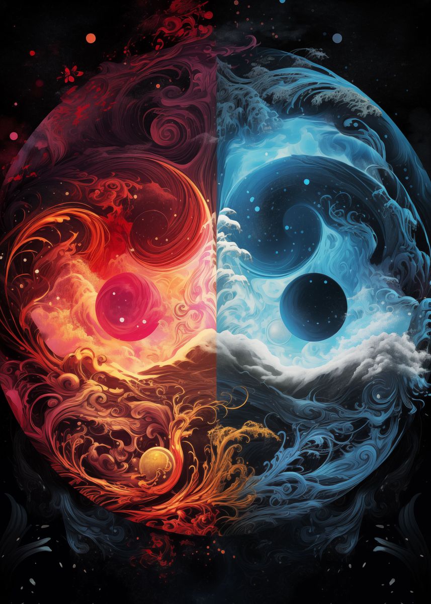 'Yin Yang M' Poster, picture, metal print, paint by Fiorino Piscal ...
