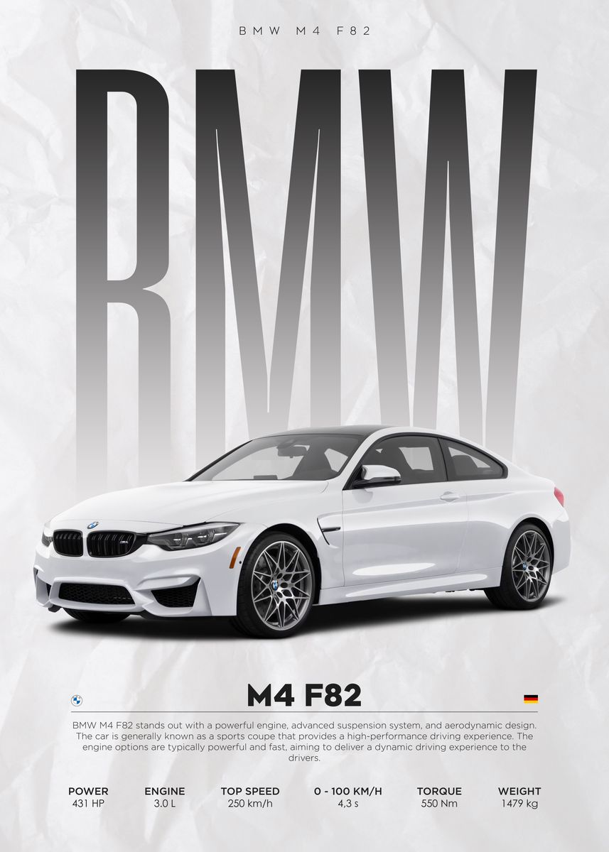 'BMW M4 F82' Poster, picture, metal print, paint by Conceptual ...