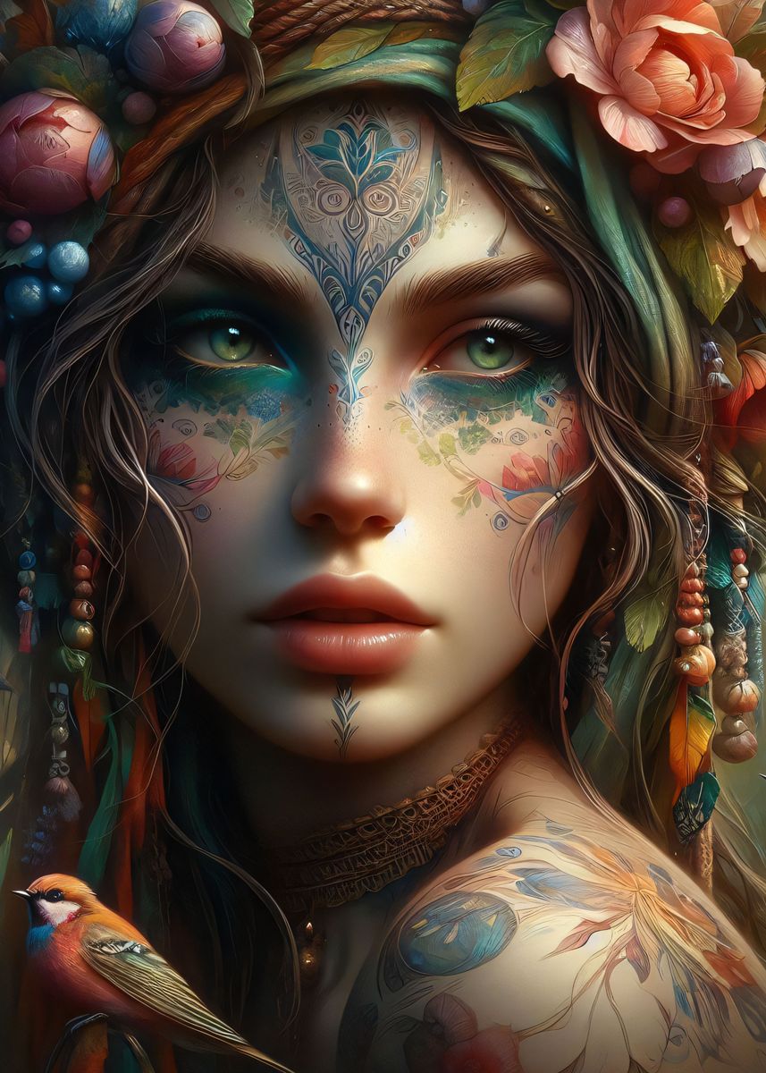 'Fairy Forest Portrait' Poster, picture, metal print, paint by ...