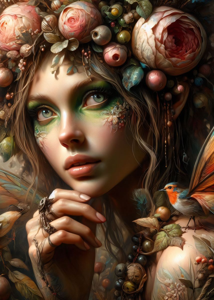 'Fairy Forest Portrait' Poster, picture, metal print, paint by ...