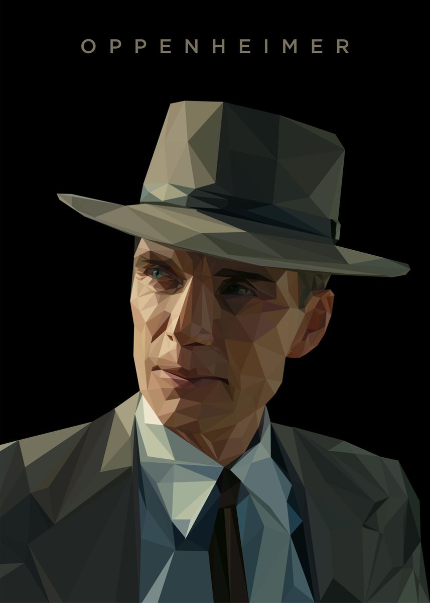 'oppenheimer' Poster, picture, metal print, paint by Lowpoly Posters ...
