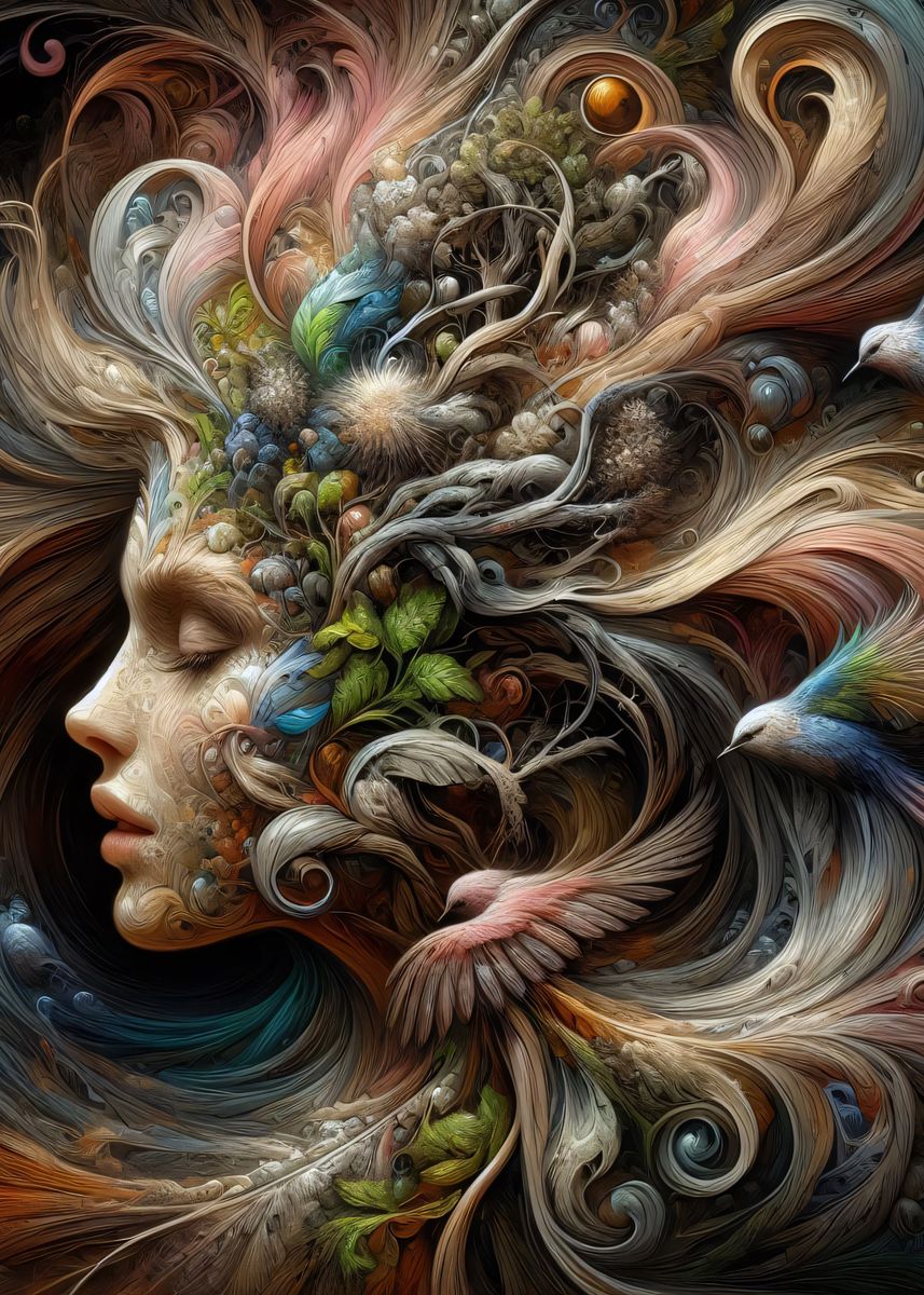 'Fairy Forest Portrait' Poster, picture, metal print, paint by ...