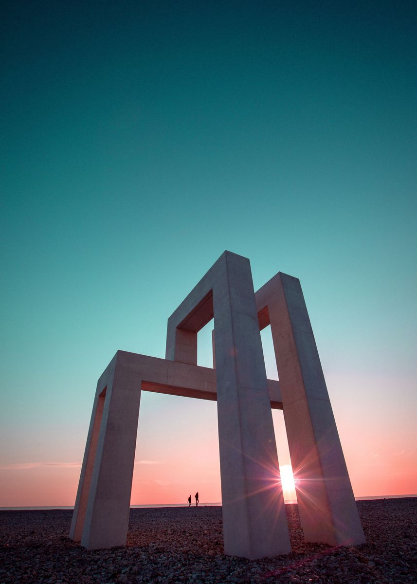 'Cubic Sunset' Poster, picture, metal print, paint by ...