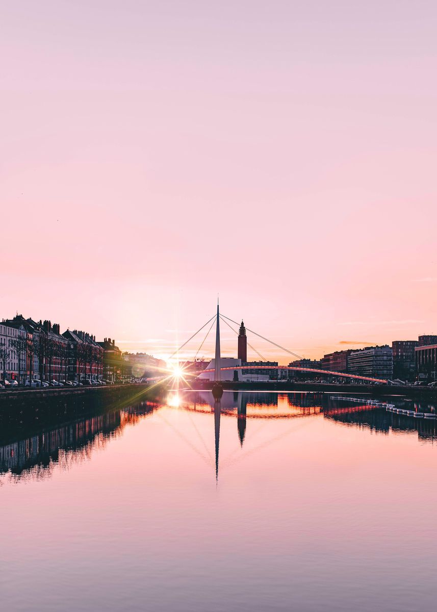 'Pink Sunrise' Poster, picture, metal print, paint by ...