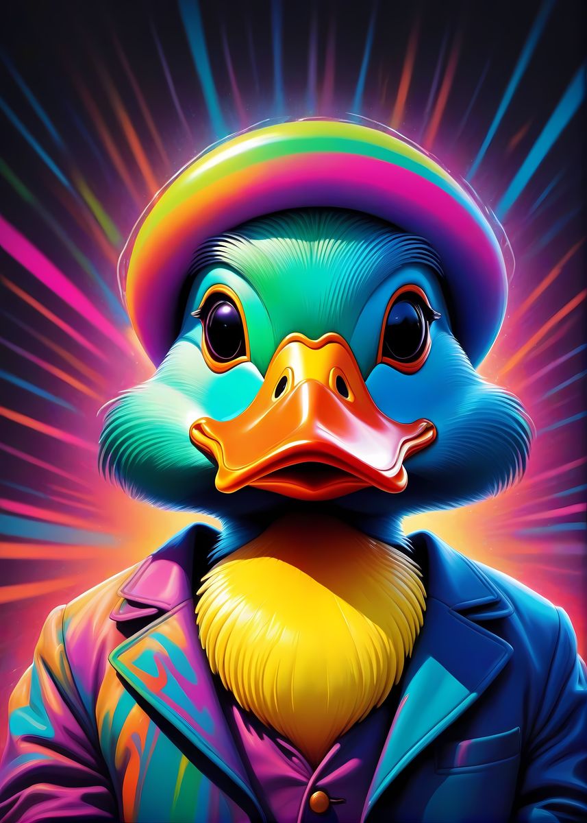 'Psychedelic Duck' Poster, picture, metal print, paint by Namikaze ...