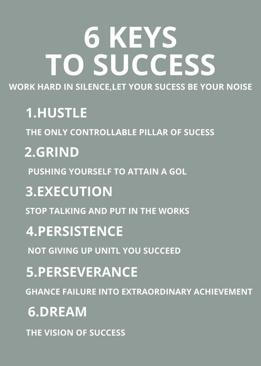 '6 Keys To Success' Poster, picture, metal print, paint by EDSON RAMOS ...