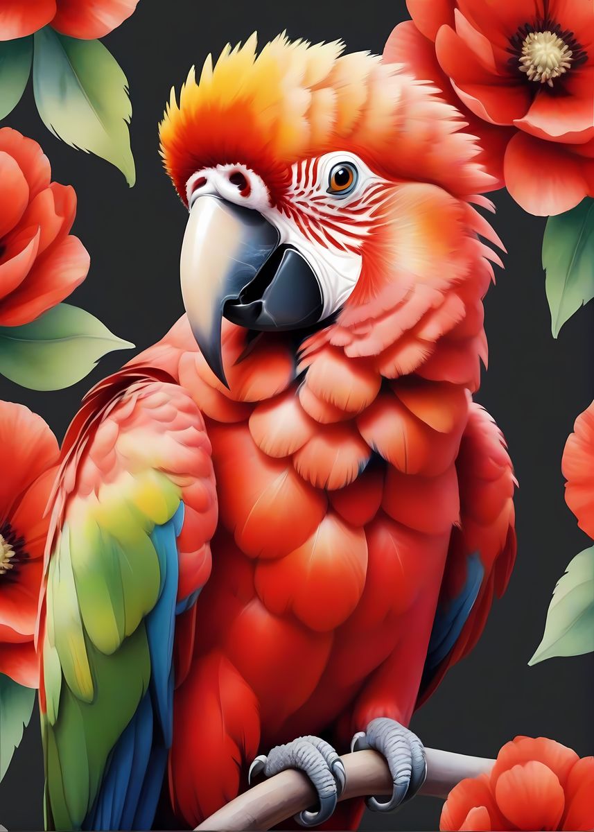 'Parrot' Poster, picture, metal print, paint by Imagination Gallery ...