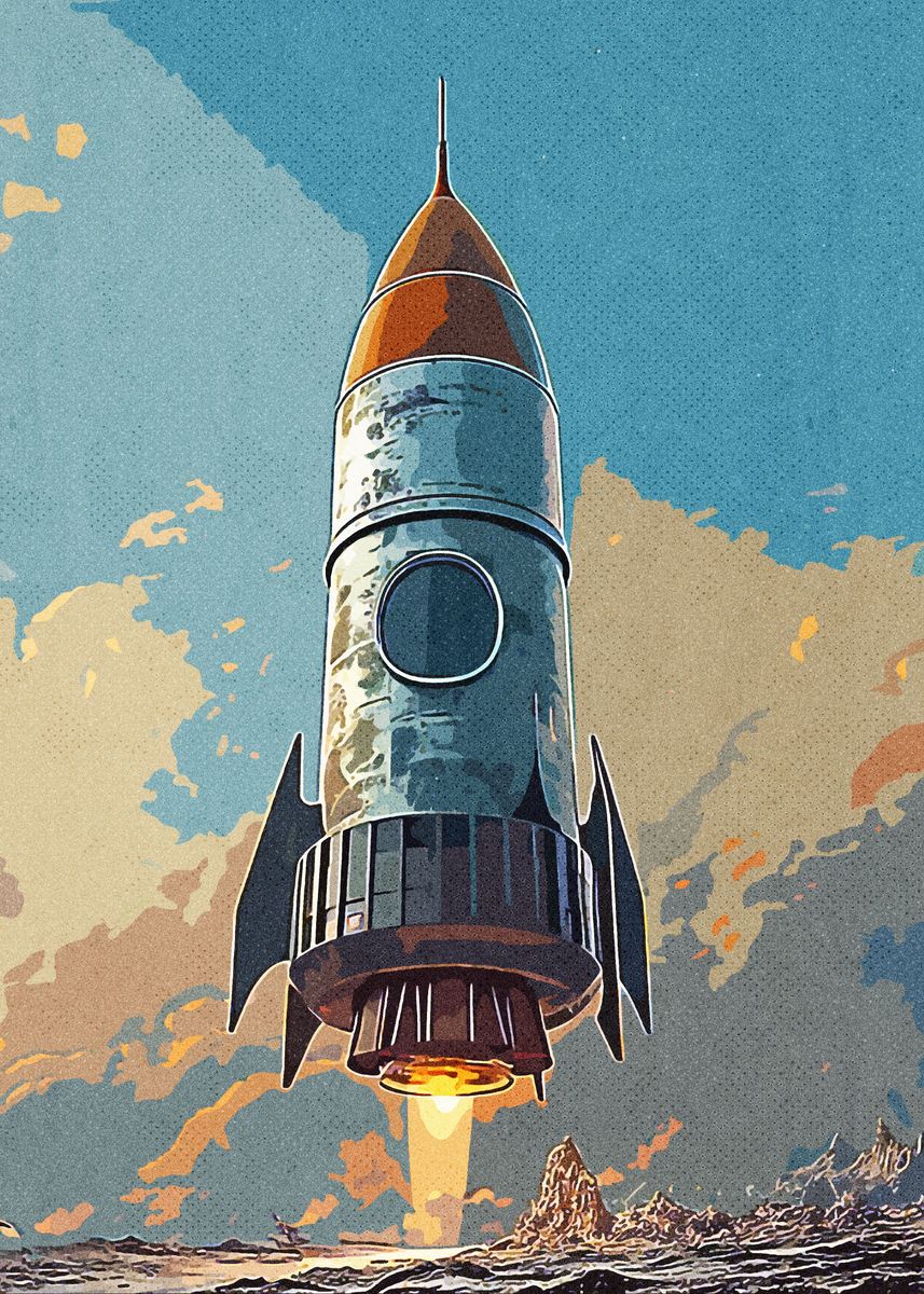 'Vintage Rocket' Poster, picture, metal print, paint by Magnum Attack ...
