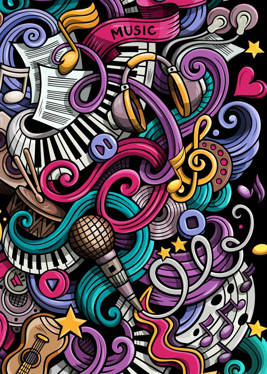 'Music Graffiti Art' Poster, picture, metal print, paint by ReskLucky ...