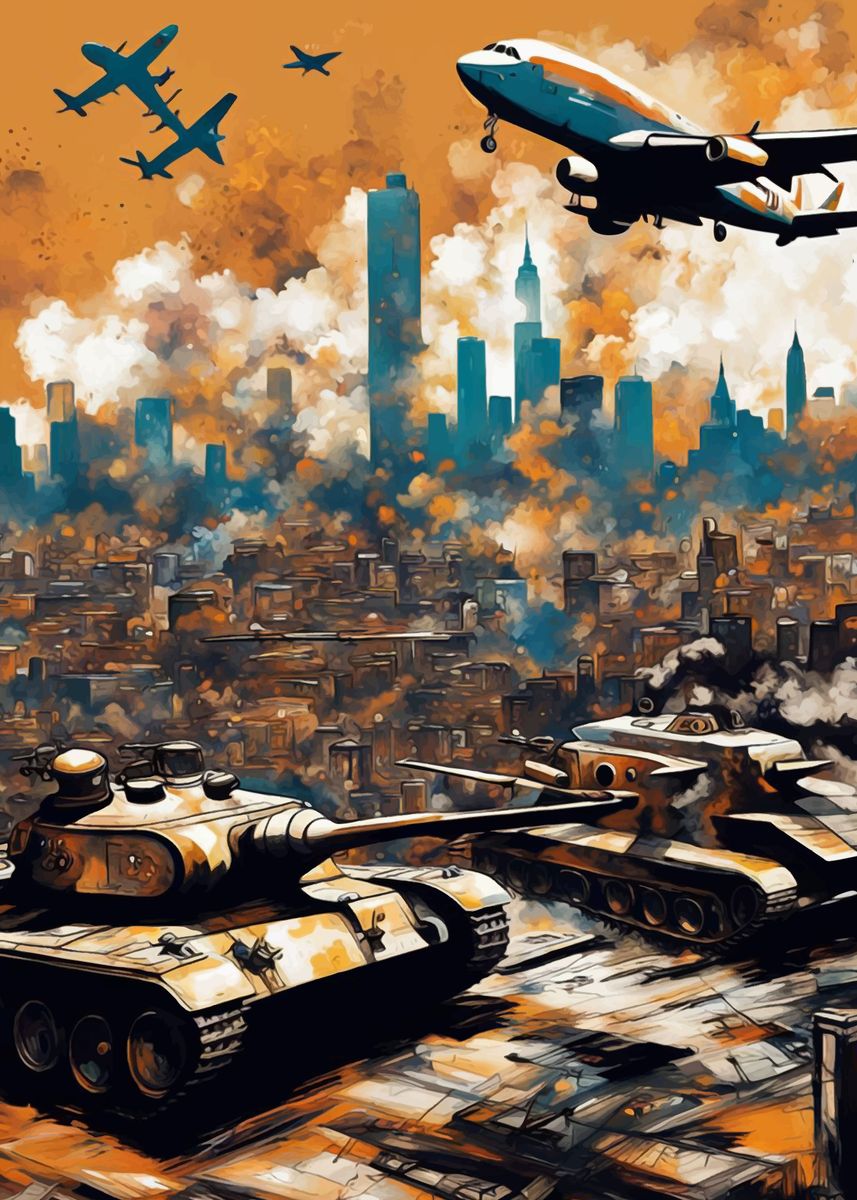 'War in Israel' Poster, picture, metal print, paint by Art Creative ...