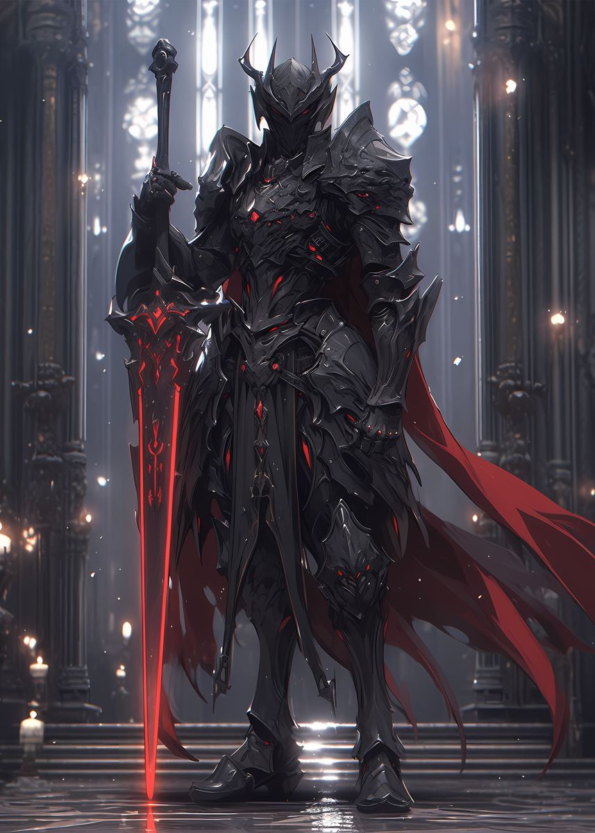 'villain red knight' Poster, picture, metal print, paint by SACSAFON ...