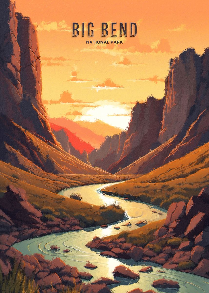 'Big Bend National Park' Poster, picture, metal print, paint by Cris de ...