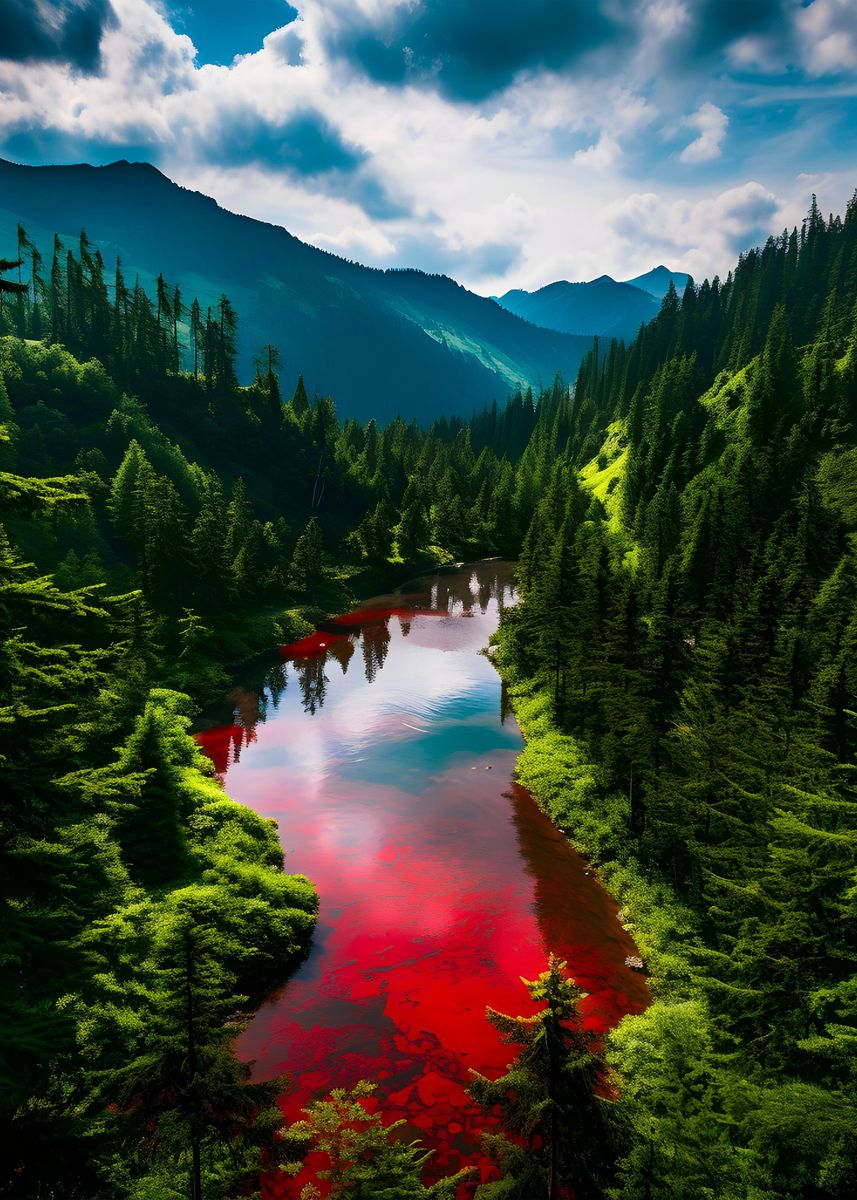 'Blood Lake' Poster, picture, metal print, paint by Danan Putra | Displate