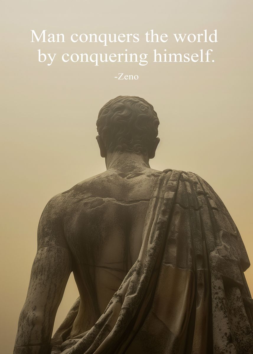 'Zeno Stoic Quote' Poster, picture, metal print, paint by Vars | Displate